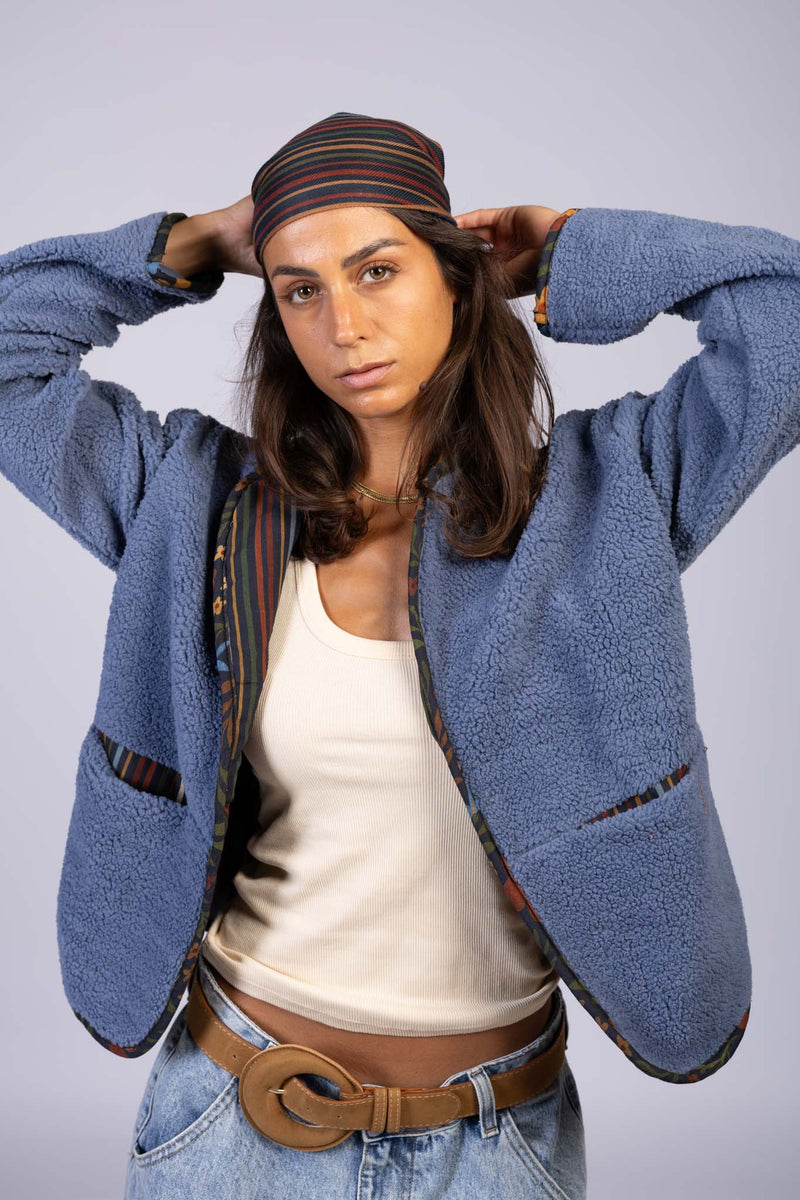 Borderline Cozy Jacket in Indigo – FUFA